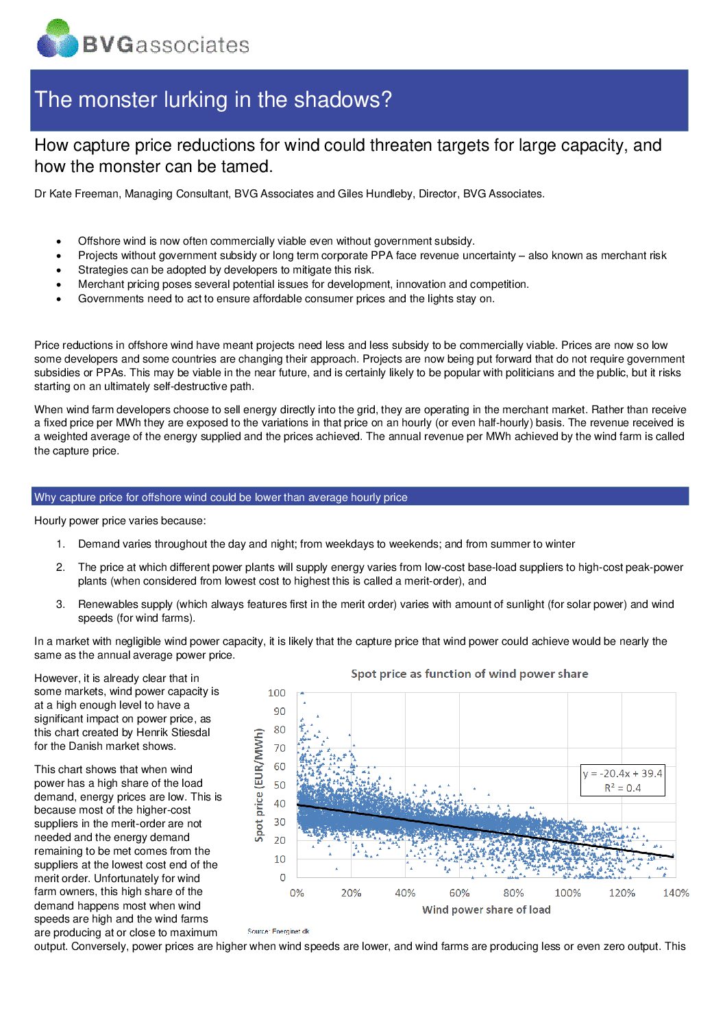 BVGA Capture Price White Paper - BVG Associates